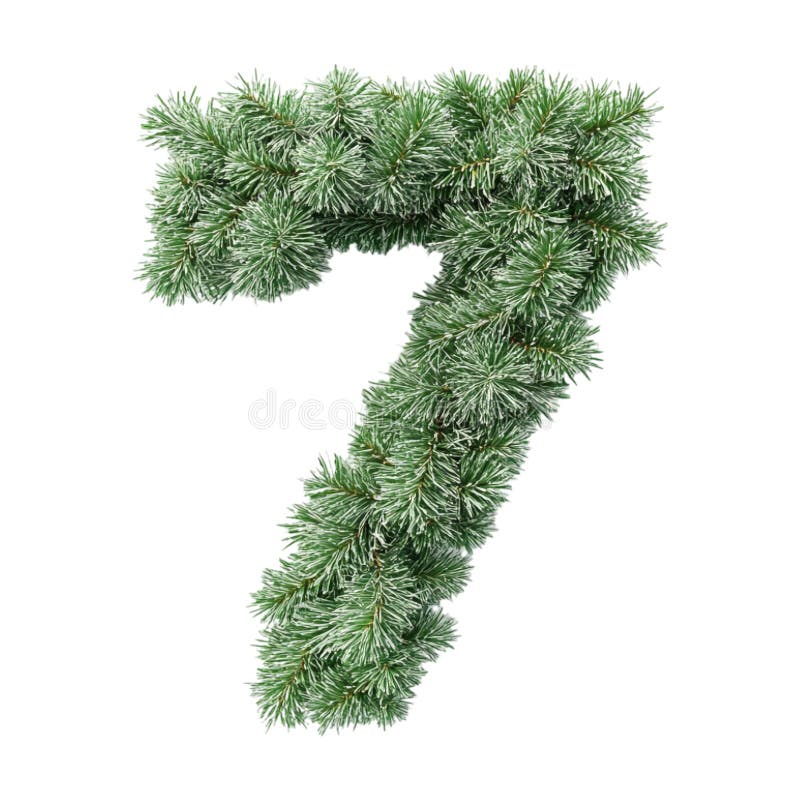 3D Rendering of a Alphabet Number 7 Made with Christmas Tree on ...