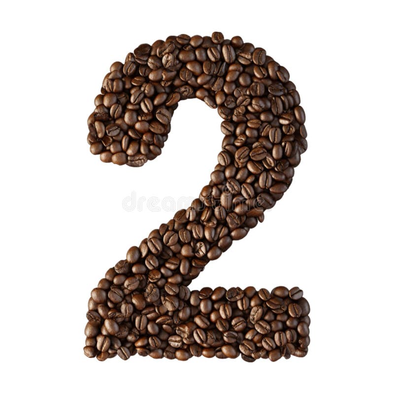 3D Rendering of a Alphabet Number 2 Made with Coffee Beans on ...