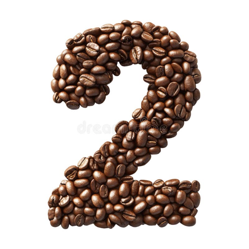 3D Rendering of a Alphabet Number 2 Made with Coffee Beans on ...