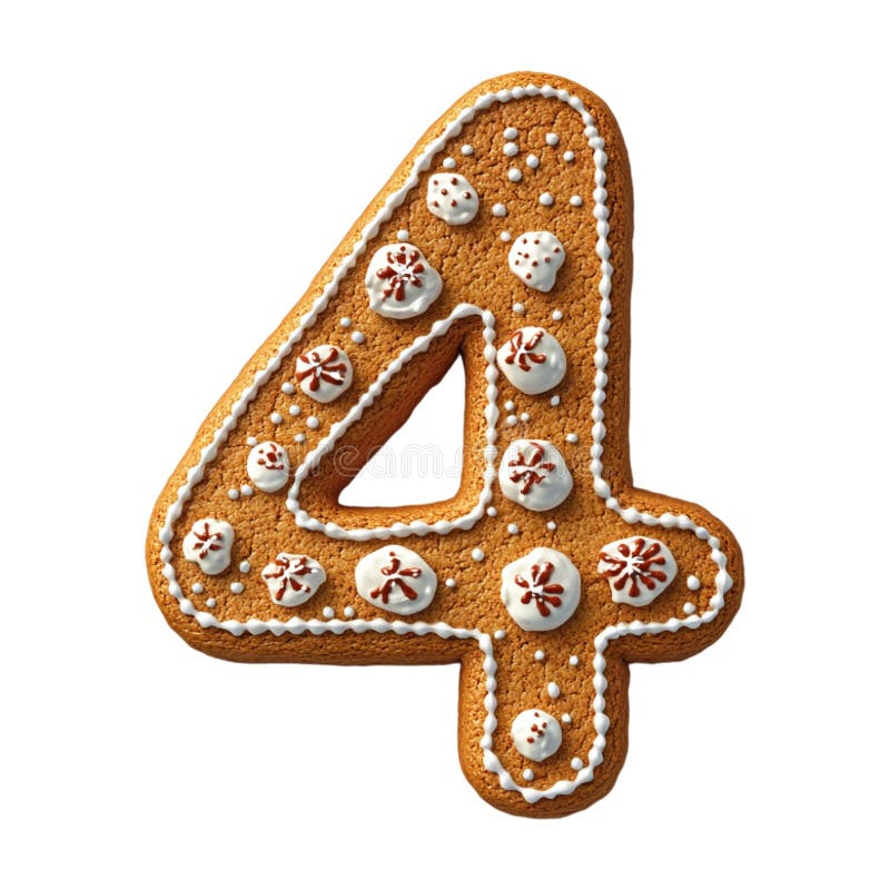 3D Rendering of a Alphabet Number 4 Made with Fur on Transparent ...