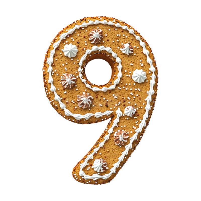 3D Rendering of a Alphabet Number 9 Made with Fur on Transparent ...