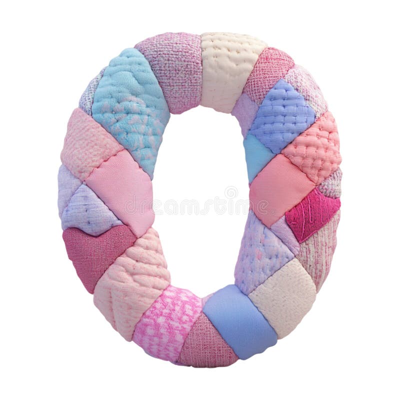 3D Rendering of a Alphabet Number 0 Made with Heart Patchwork on ...