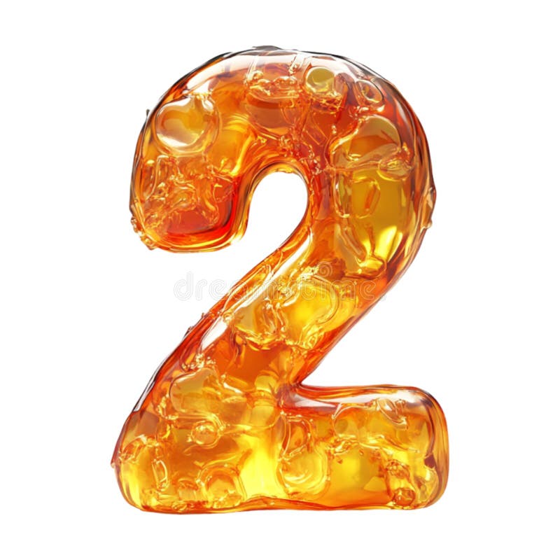 3D Rendering of a Alphabet Number 2 Made with Solid Color Jelly on ...