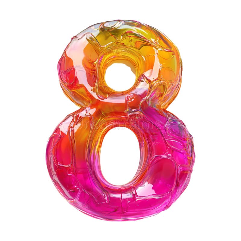 3D Rendering of a Alphabet Number 8 Made with Solid Color Jelly on ...