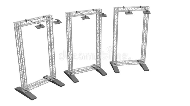 3D Rendering of Aluminum Truss Frames with Hanging Light on Isolated ...