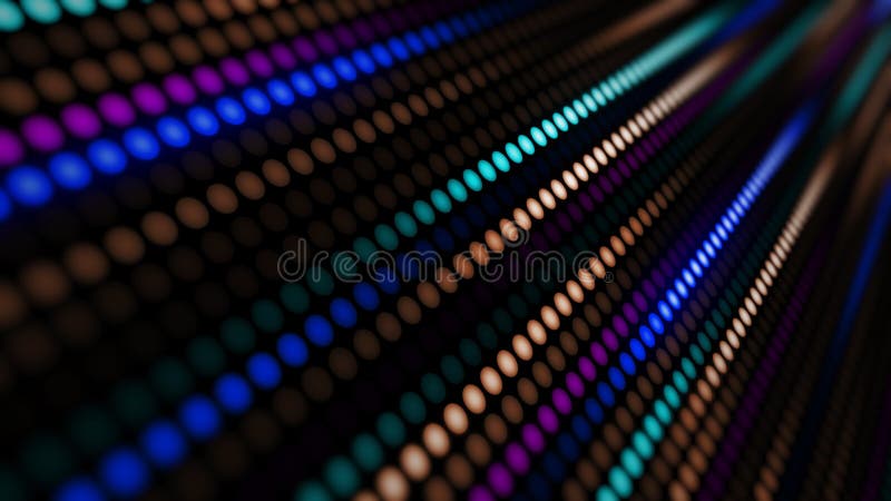 3D Rendering Amazing Bright Neon Background of Round Lights Stock ...