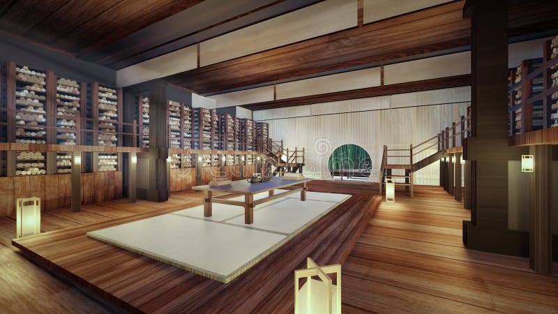 3D Rendering of an Ancient Chinese Bamboo Scroll Book Library Stock ...