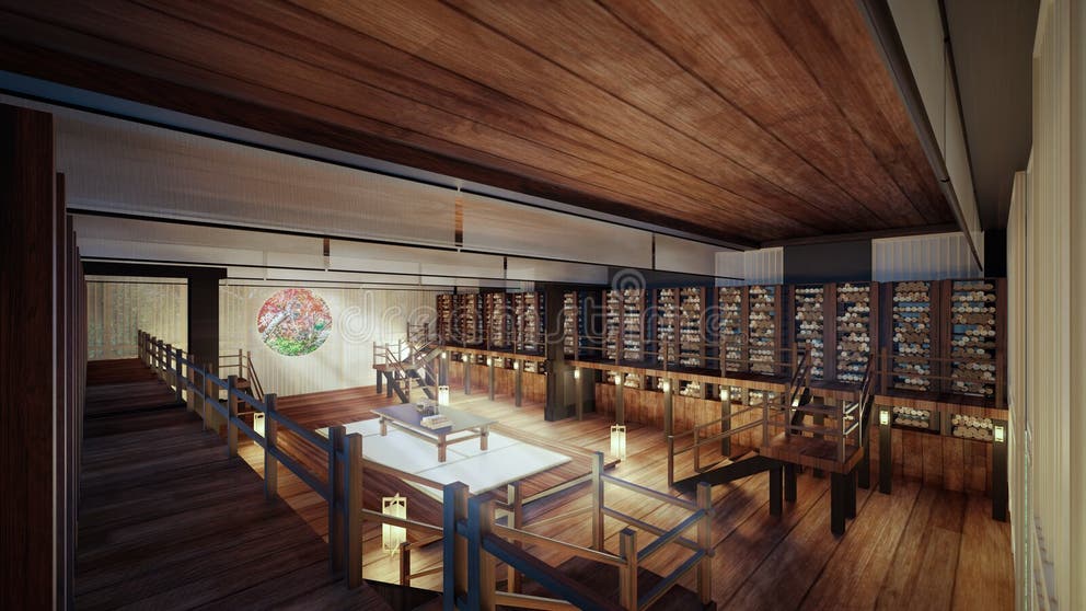 3D Rendering of an Ancient Chinese Bamboo Scroll Book Library Stock ...