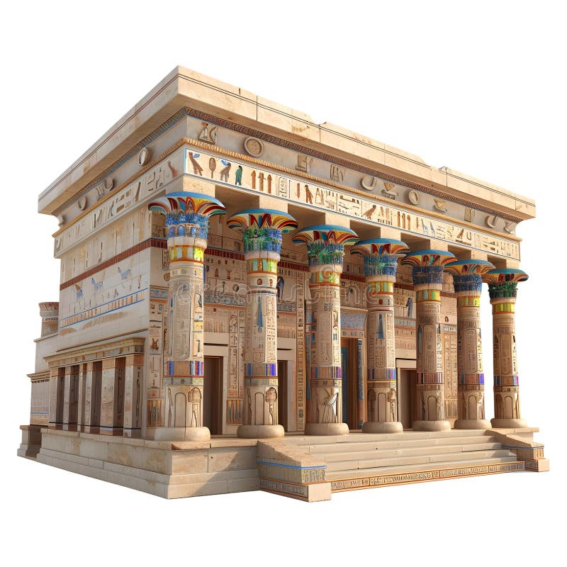 3D Rendering of a Ancient Egyptian Building on Transparent Background ...