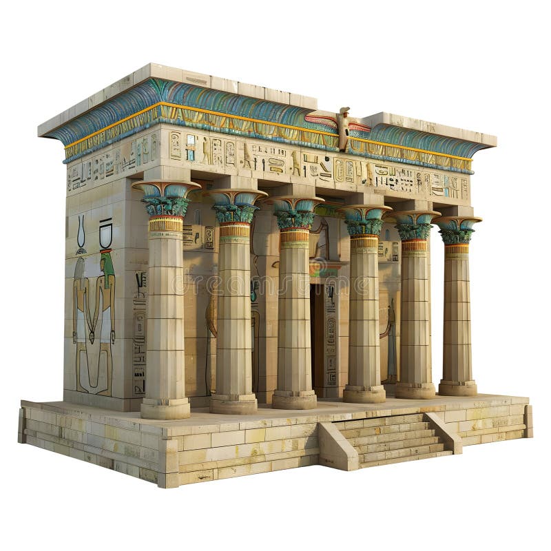 3D Rendering of a Ancient Egyptian Building on Transparent Background ...