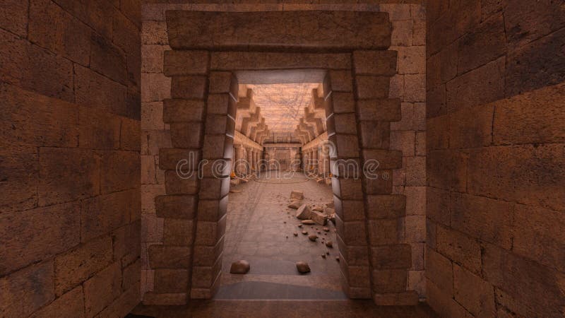 3D Rendering of the Ancient Ruins Stock Illustration - Illustration of ...
