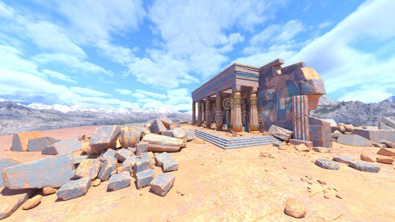 3D Rendering of the Ancient Ruins Stock Illustration - Illustration of ...