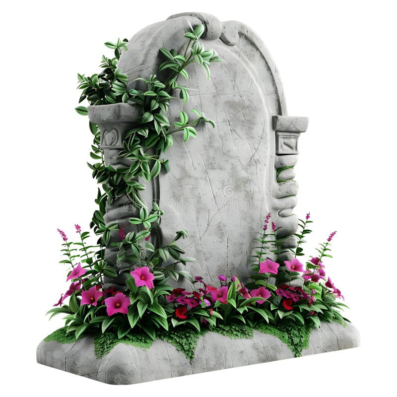 3D Rendering of a Ancient Tombstone on Transparent Background - Ai Generated Stock Illustration ...