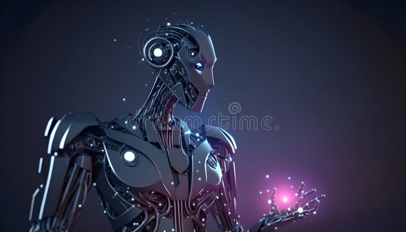 3d Rendering of Android Robot Technology Background Abstract. Generative Ai. Stock Illustration ...