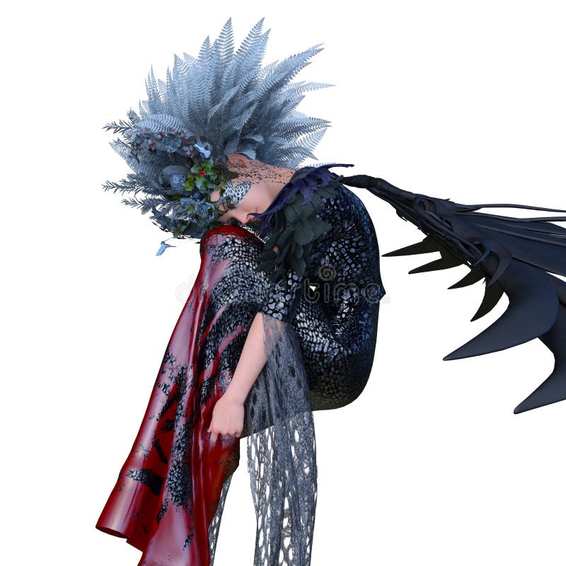 3D Rendering of an Angel with Outstretched Wings Stock Illustration ...