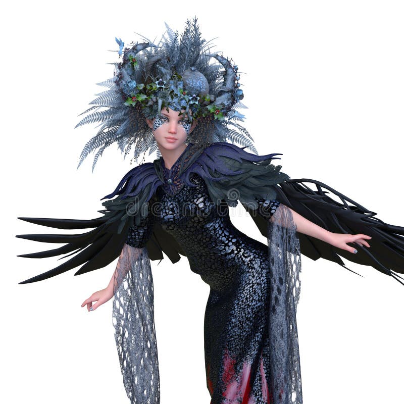 3D Rendering of an Angel with Outstretched Wings Stock Illustration ...