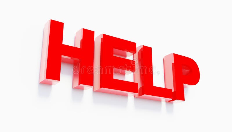 3d Rendering Animated Red Letters Help Stock Illustration ...