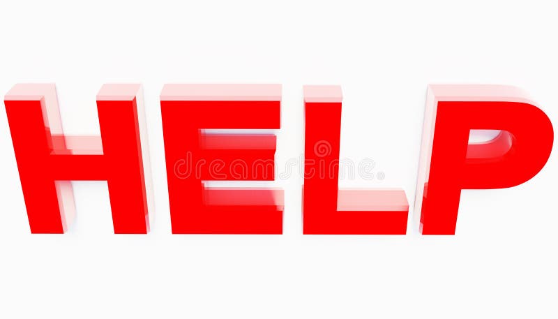 3d Rendering Animated Red Letters Help Stock Illustration ...