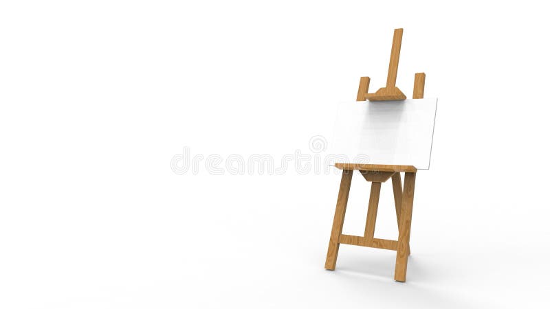 3d Rendering Animation of a Painting Easel in White Background Stock ...