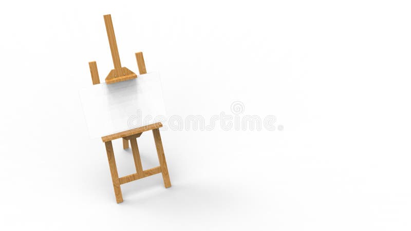 3d Rendering Animation of a Painting Easel in White Background Stock ...