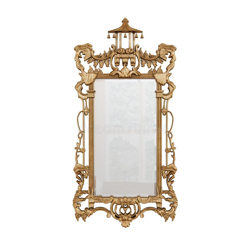 3d Rendering of Antique Classical Mirror in Three Materials Stock ...