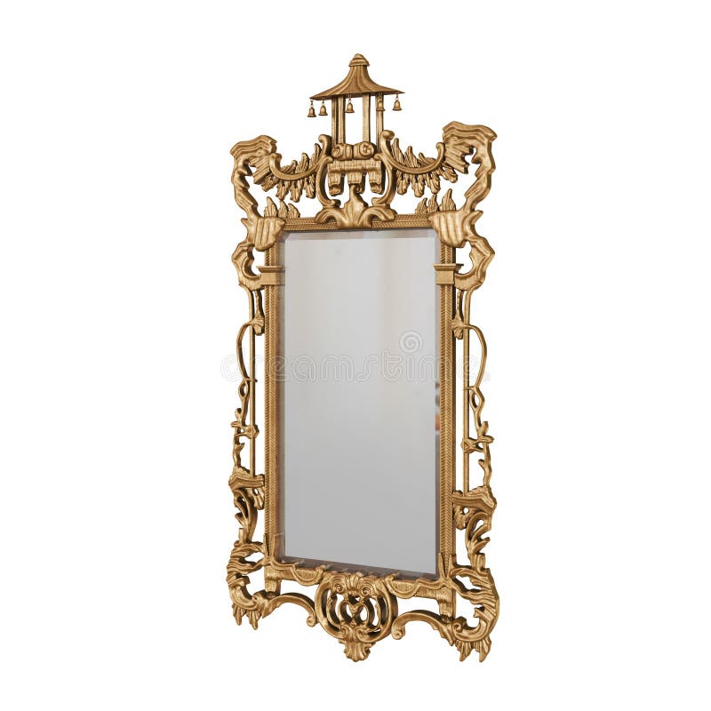 3d Rendering of Antique Classical Mirror in Three Materials Stock ...