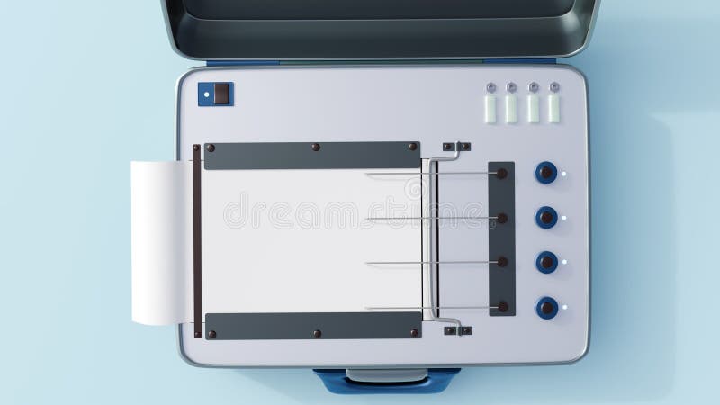 A 3D Rendering of an Antique Polygraph Machine Stock Illustration ...