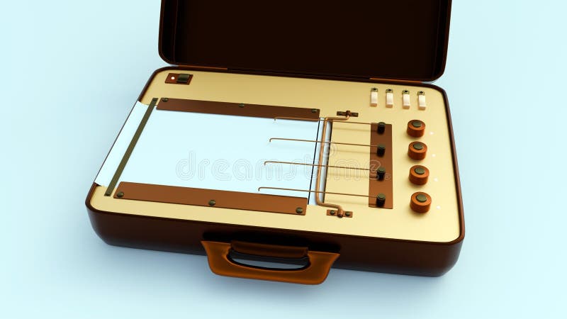 A 3D Rendering of an Antique Polygraph Machine Stock Illustration ...