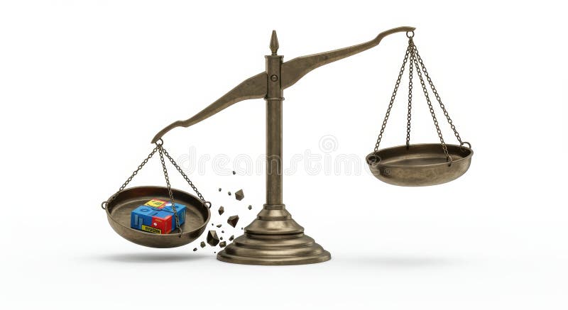 Imbalanced Justice Scale stock illustration. Illustration of justice ...