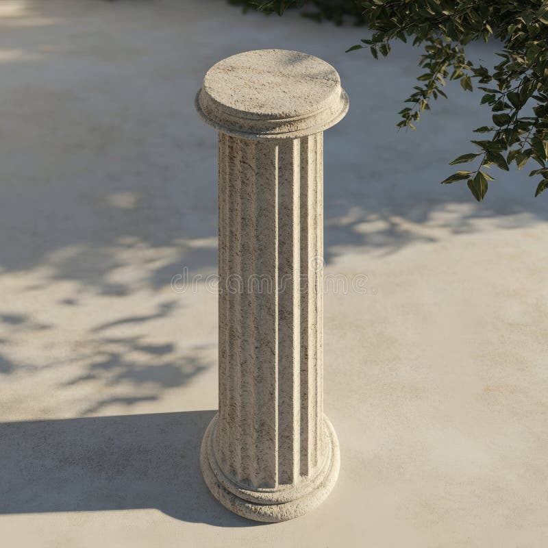 A 3D Rendering of an Antique Stone Column Used As a Background for ...
