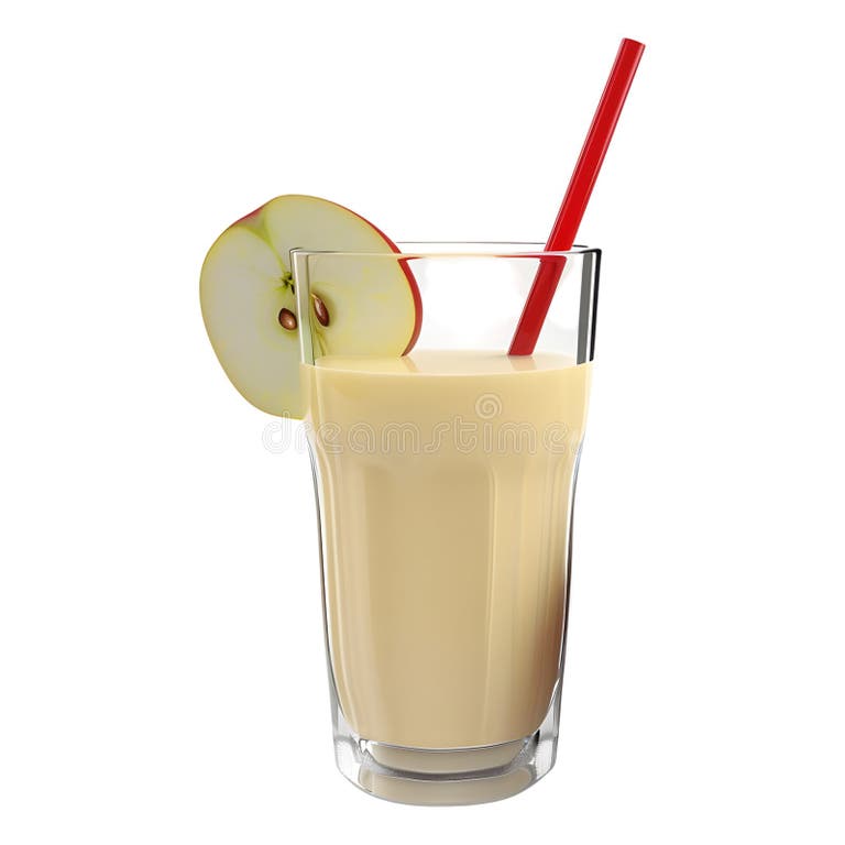 3D Rendering of a Apple Shake Glass on Transparent Background - Ai ...