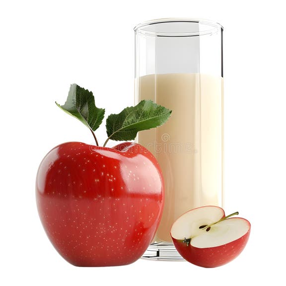 3D Rendering of a Apple Shake Glass on Transparent Background - Ai ...