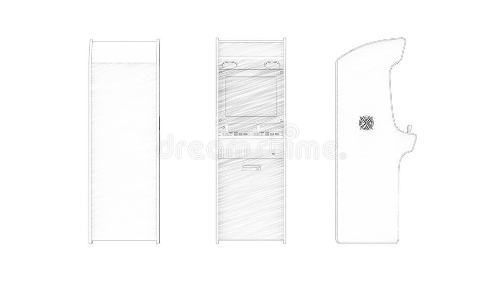 Arcade Machine Line Drawing Stock Illustrations – 414 Arcade Machine ...