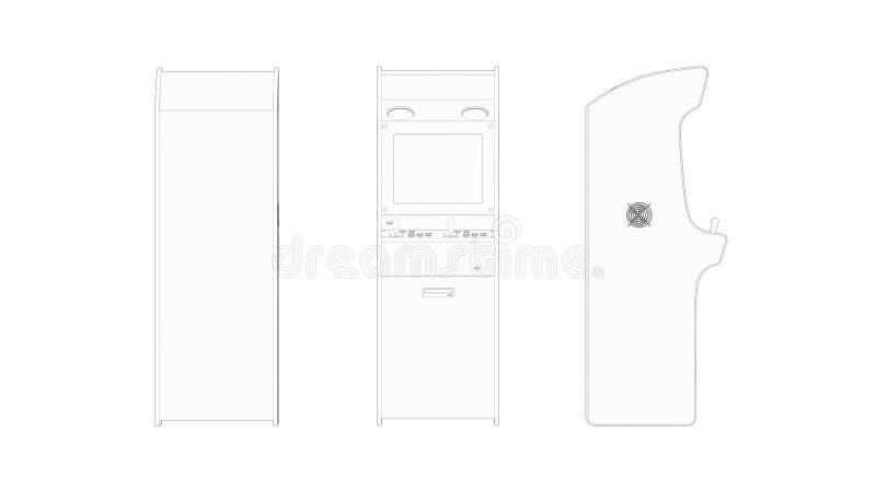 Arcade Machine Line Drawing Stock Illustrations – 414 Arcade Machine ...