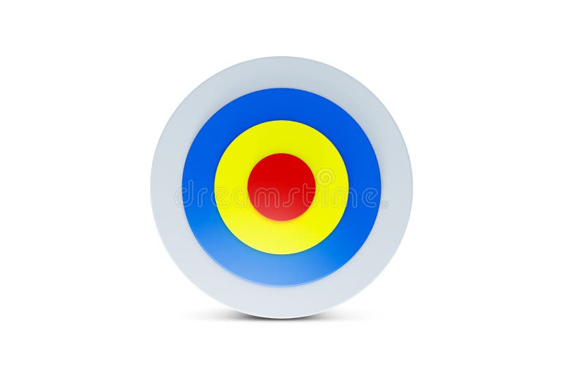 Archery Target Board Symbol on White Stock Illustration - Illustration ...