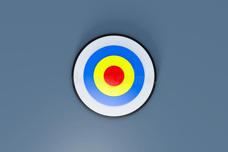 Archery Target Board Symbol On White Stock Illustration - Illustration ...