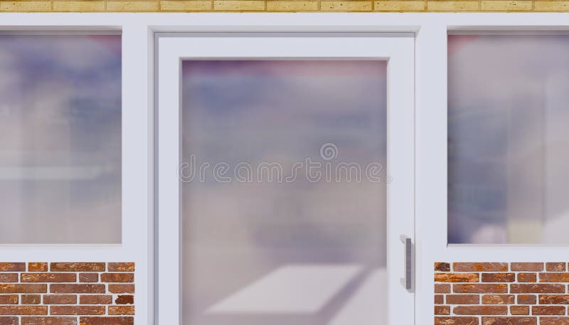 Storefront and Aluminium Door Stock Illustration - Illustration of ...