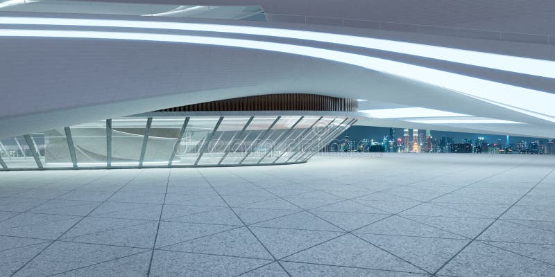 3D Rendering Architecture with Futuristic Streamlined Design Stock ...