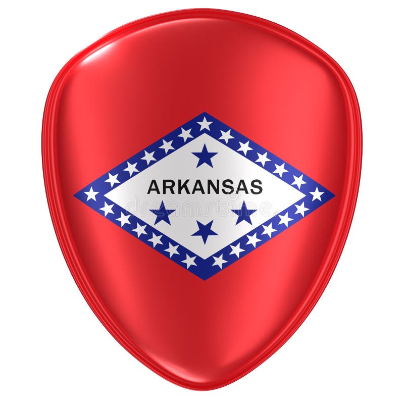 3d Rendering of an Arkansas USA State Flag Icon Stock Illustration ...