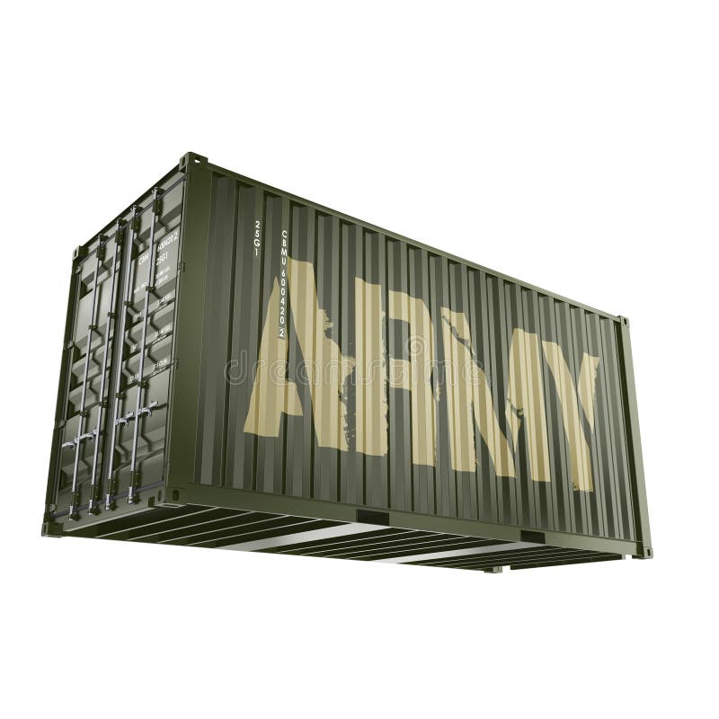 3D Rendering Army Container Stock Illustration - Illustration of ...