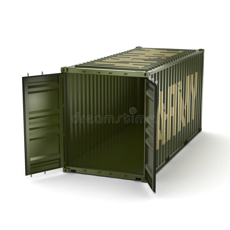 3D Rendering Army Container Stock Illustration - Illustration of ...