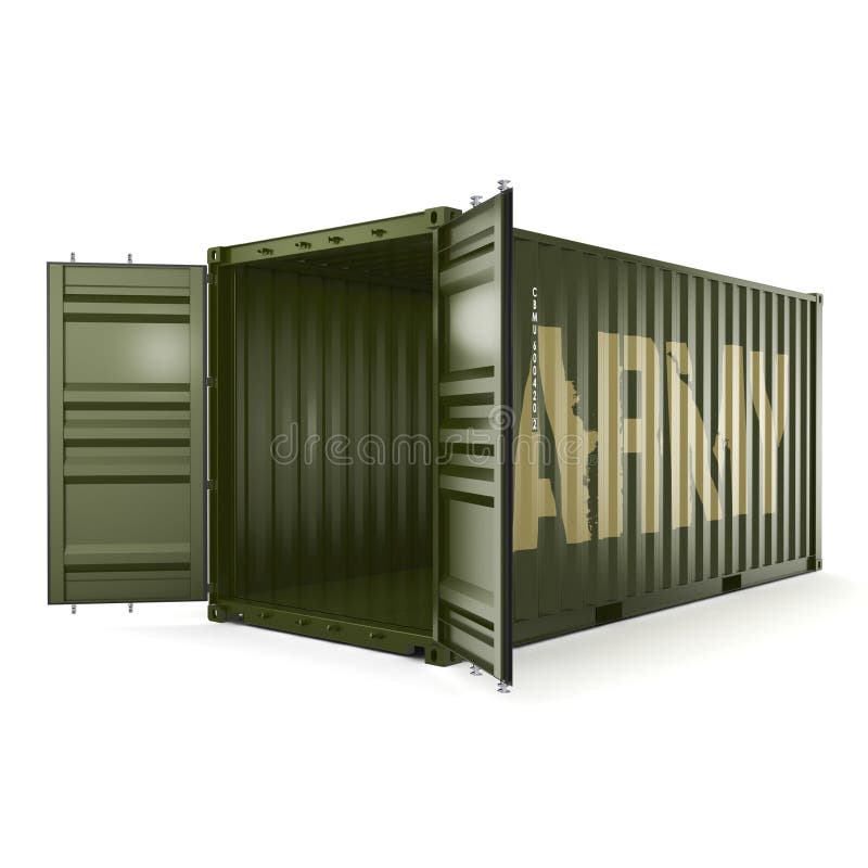 3D Rendering Army Container Stock Illustration - Illustration of rear ...