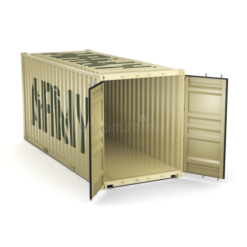 3D Rendering Army Container Stock Illustration - Illustration of color ...