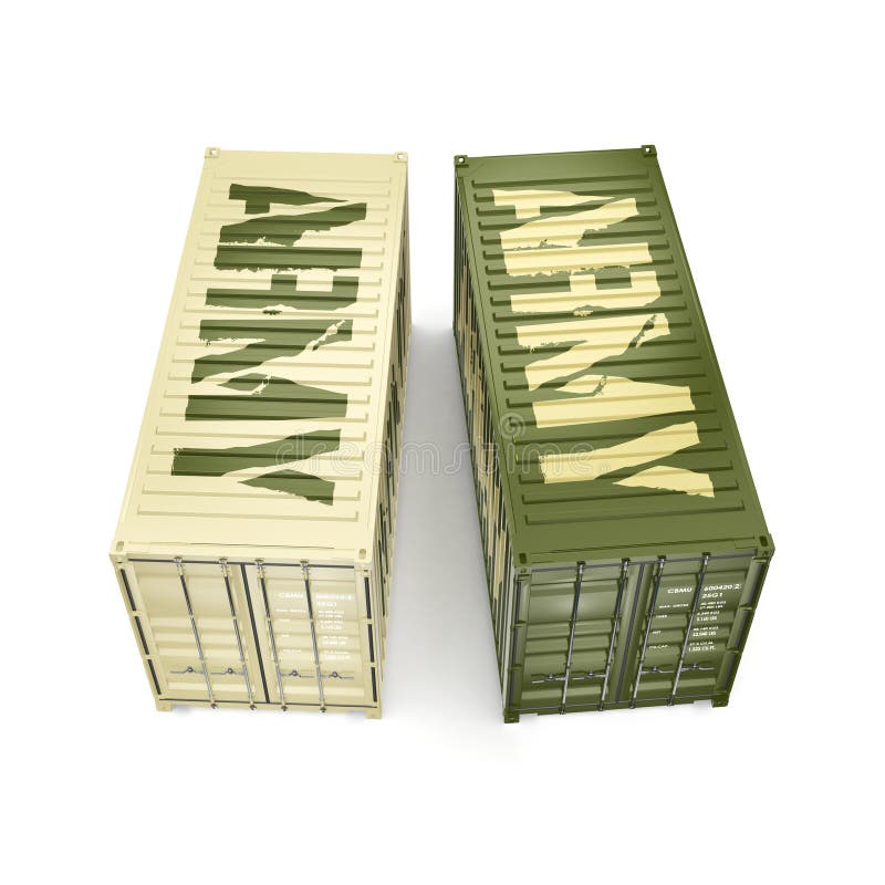 3D Rendering Army Containers Stock Illustration - Illustration of ... 3D Rendering Army Containers Stock Illustration - Illustration of ...