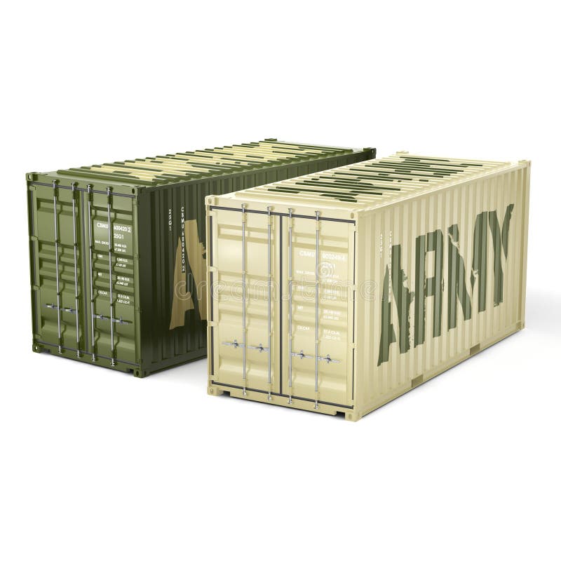 3D Rendering Army Containers Stock Illustration - Illustration of ... 3D Rendering Army Containers Stock Illustration - Illustration of ...