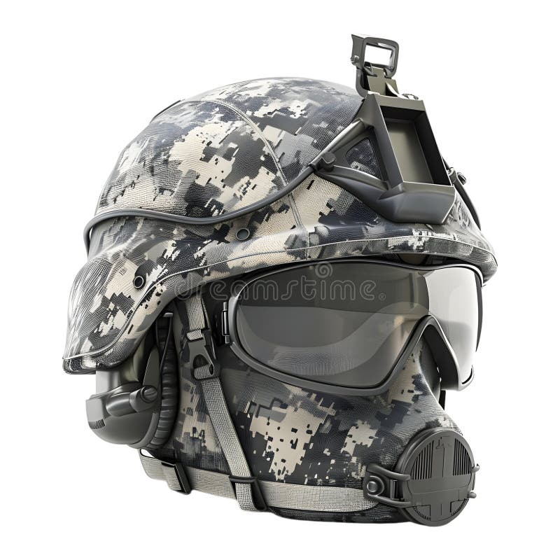 3D Rendering of a Army Safety Helmet on Transparent Background - Ai ...