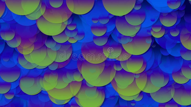 3D Rendering of an Array of Circles. Circles of Different Sizes in ...