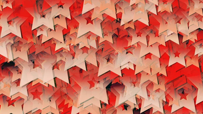 3D Rendering of an Array of Star Shapes. Stars of Different Sizes in ...