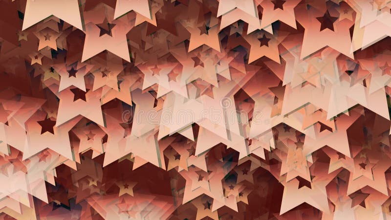 3D Rendering of an Array of Star Shapes. Stars of Different Sizes in ...