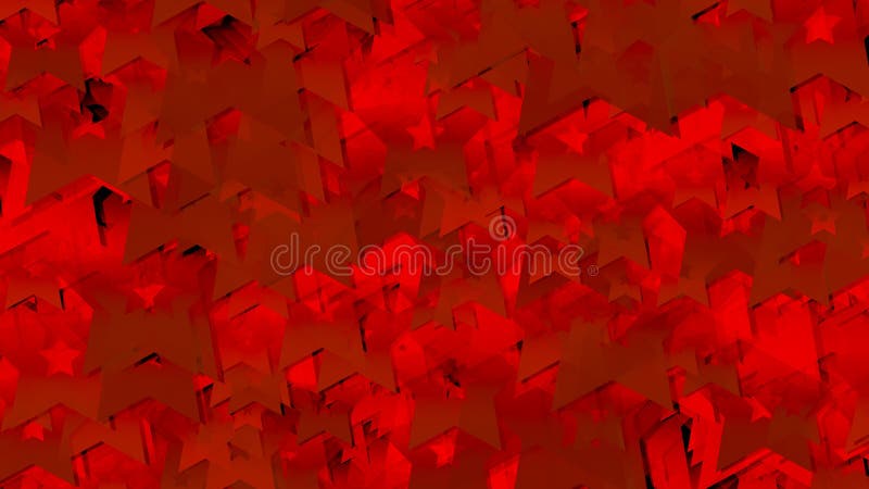 3D Rendering of an Array of Star Shapes. Stars of Different Sizes in ...